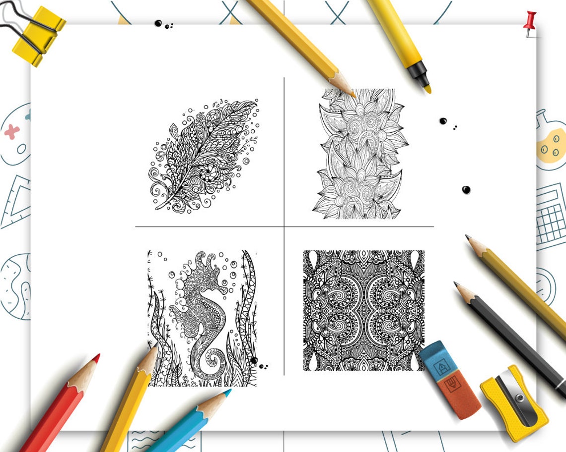 30 Different Design Coloring Books Printable Coloring Pages - Etsy