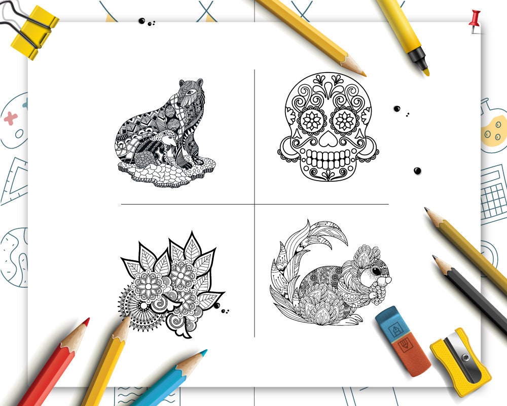 38 Different Design Coloring Books Printable Coloring Pages - Etsy