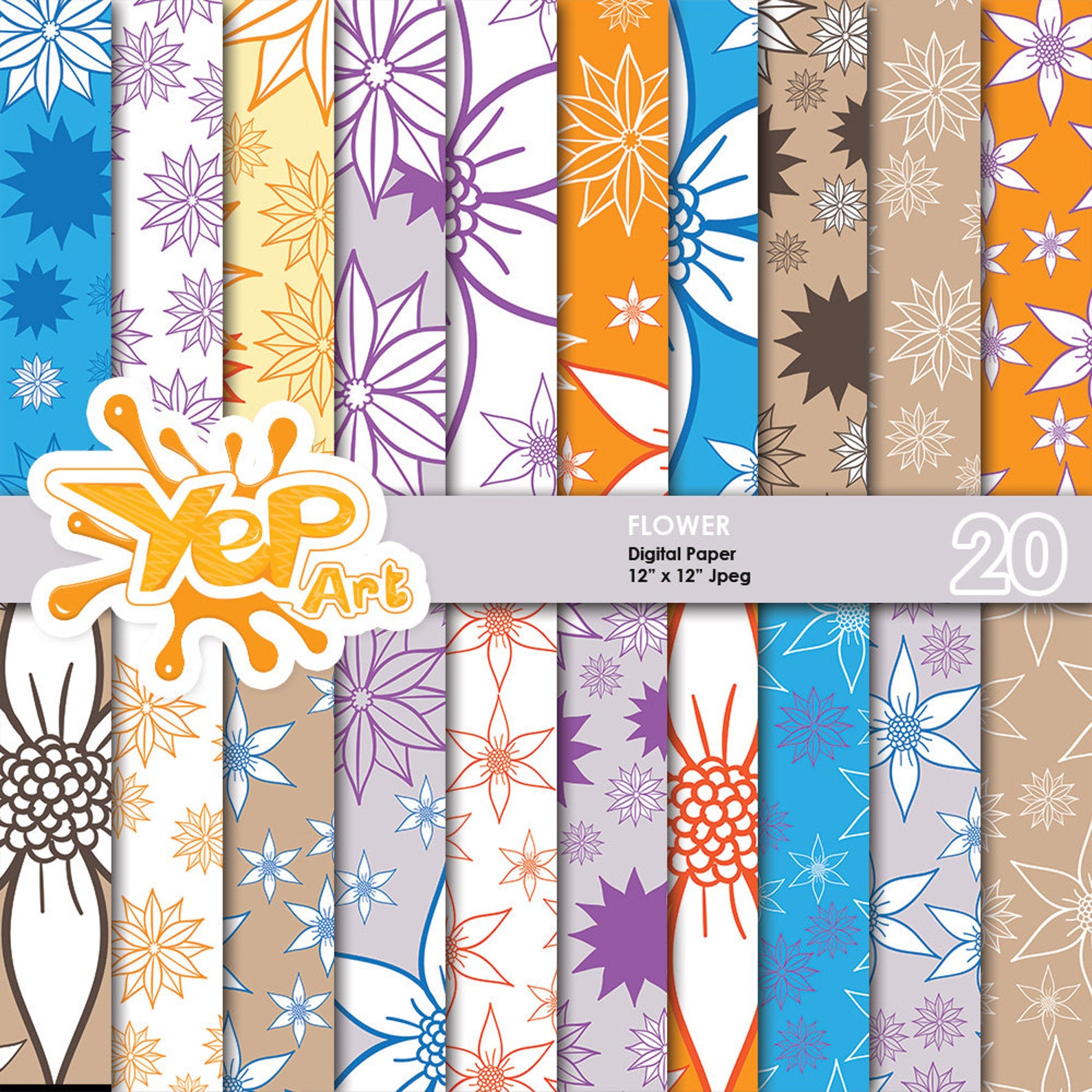 40 Seamless Digital Scrapbook, Printable Scrapbook, Paper Pack ...