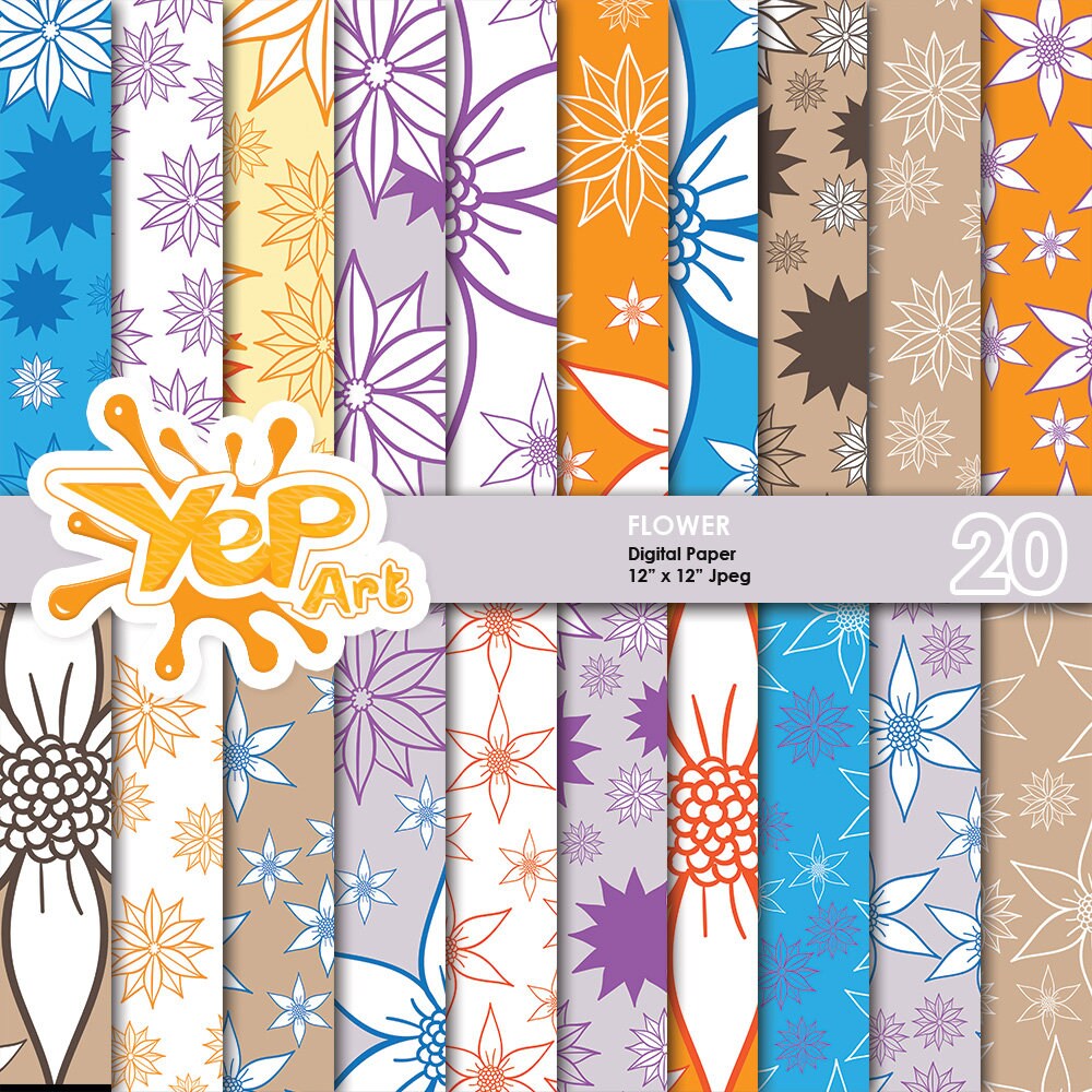 40 Seamless Digital Scrapbook, Printable Scrapbook, Paper Pack ...