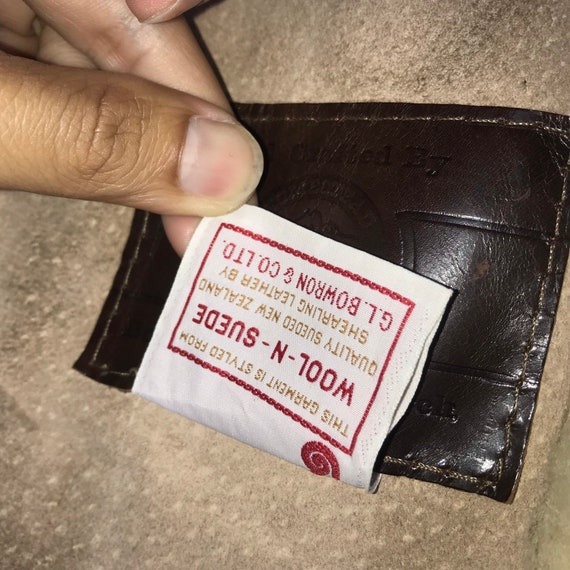 Vtg rare 80s hand craft suede leather sheepskin shear… - Gem