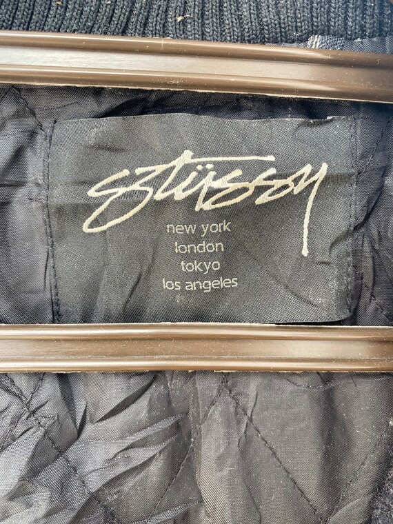 Rare STUSSY CREW letterman logo patch varstiy bomber … - Gem
