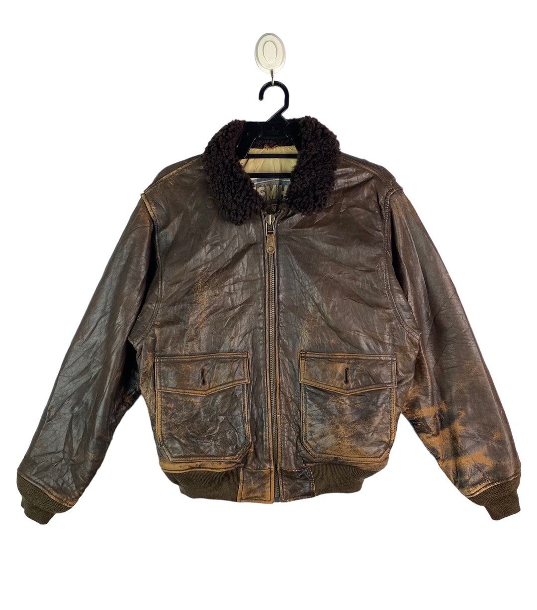 Vtg 90s Rare Houston Type G-1 Leather Jacket Air Force Vtg 90s Rare Houston Type G-1 Leather Jacket Air Force
