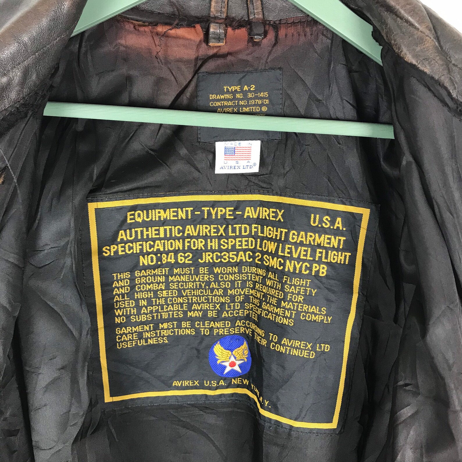 Vtg 70s Avirex U.s Air Force Leather A2 Flight Jacket Fit L-XL Size - Etsy