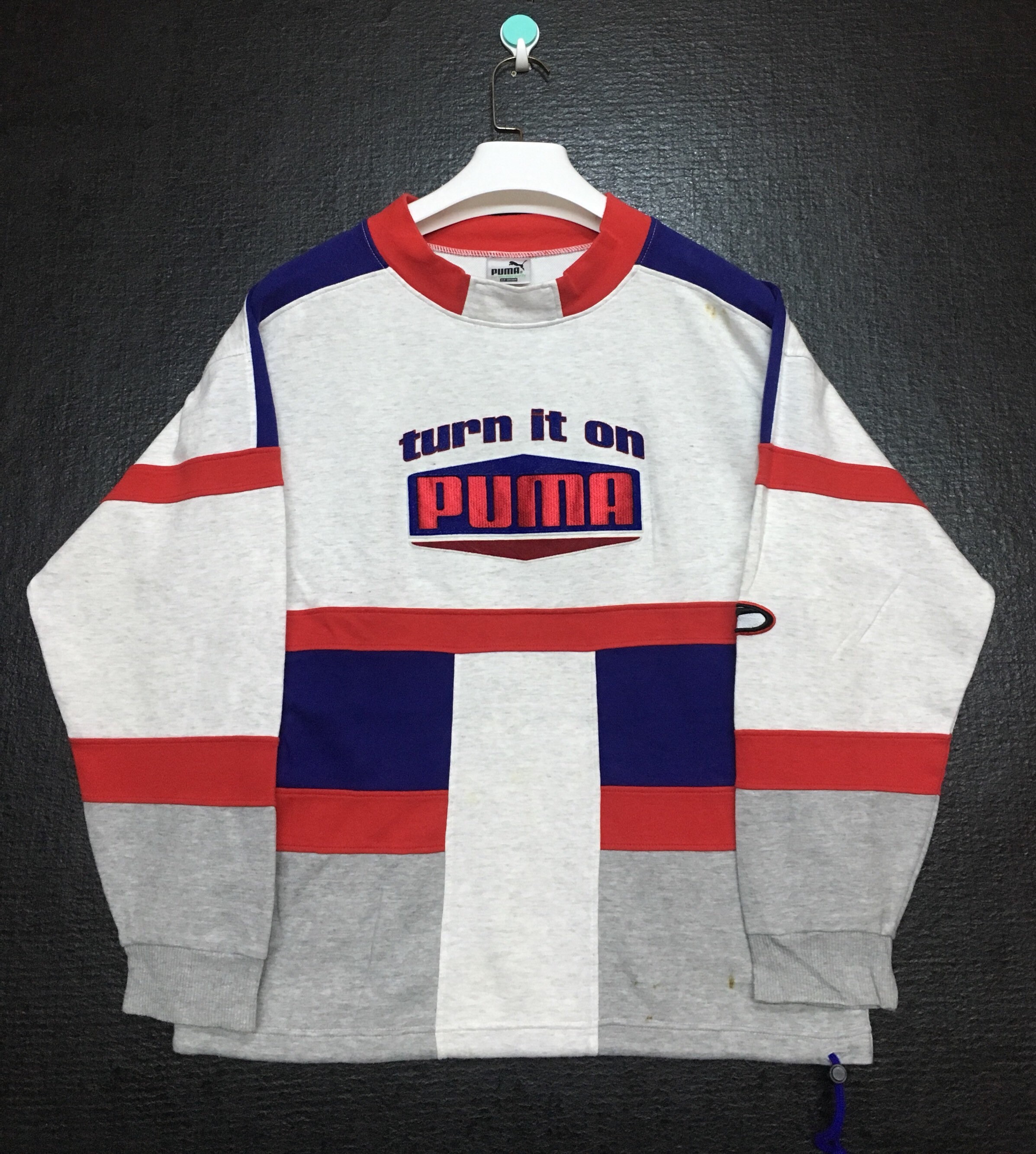 Vtg 90s Puma Colorblock Big Logo Embroidery Pullover - Etsy