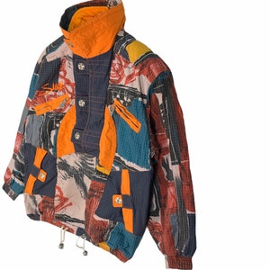 Vtg Rare 90s Silvy Winter Clothing Multicolor Skiwear Jacket S Size Fit ...