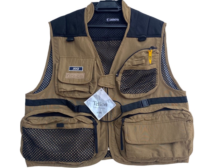 Vtg 90s New With Tag CANON Cameraman Vest Jacket Cargo Pocket - Etsy