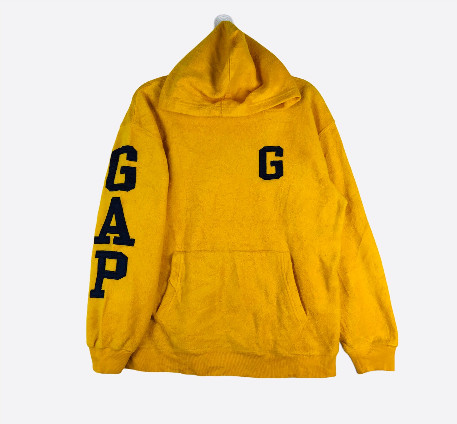 GAP Patch Logo Spell Out Fleece Hoodies Pullover Yellow Color - Etsy