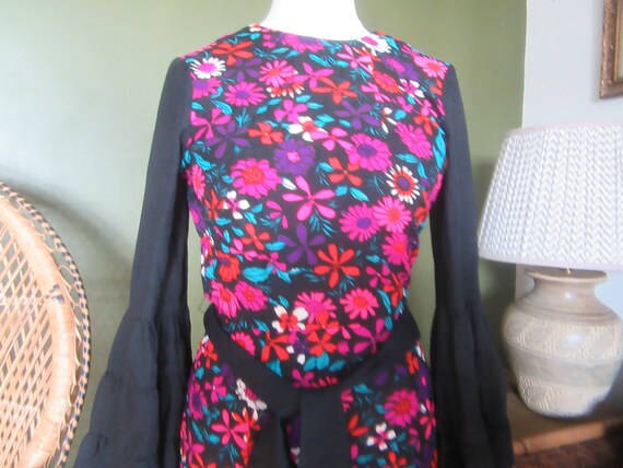 1960s St Andre of London Flower Power Maxi Dress - Gem