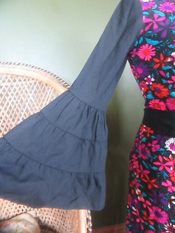 1960s St Andre of London Flower Power Maxi Dress - Gem