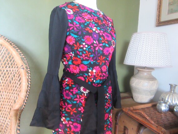 1960s St Andre of London Flower Power Maxi Dress - Gem