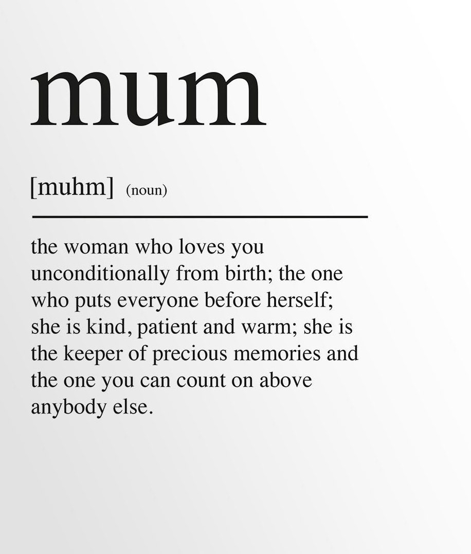 Mum Definition Print | Etsy UK