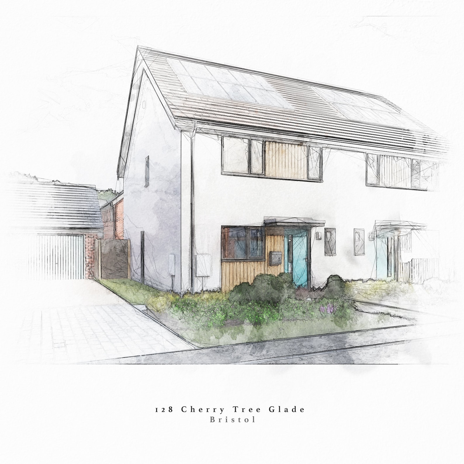 Bespoke House Portrait Artistic Sketch House Home Print | Personalised ...