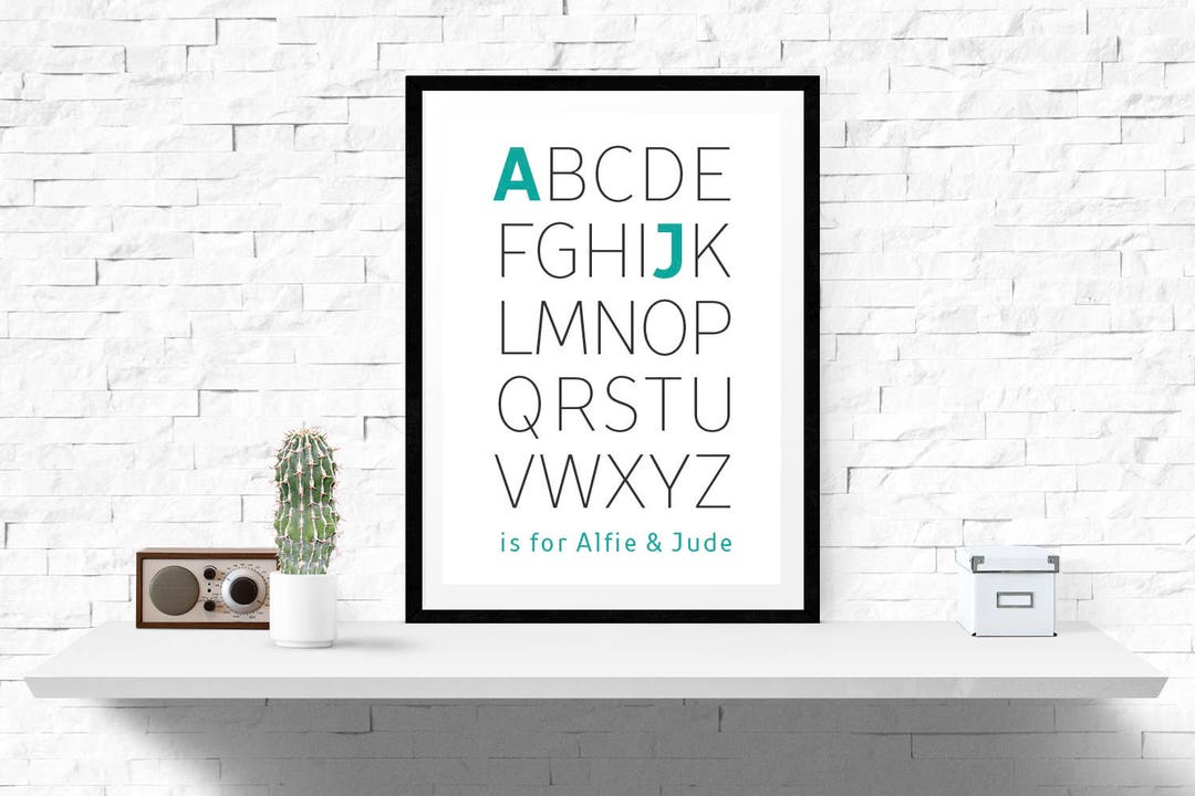 Personalised Alphabet Print With Your Choice of Special Name or Message ...