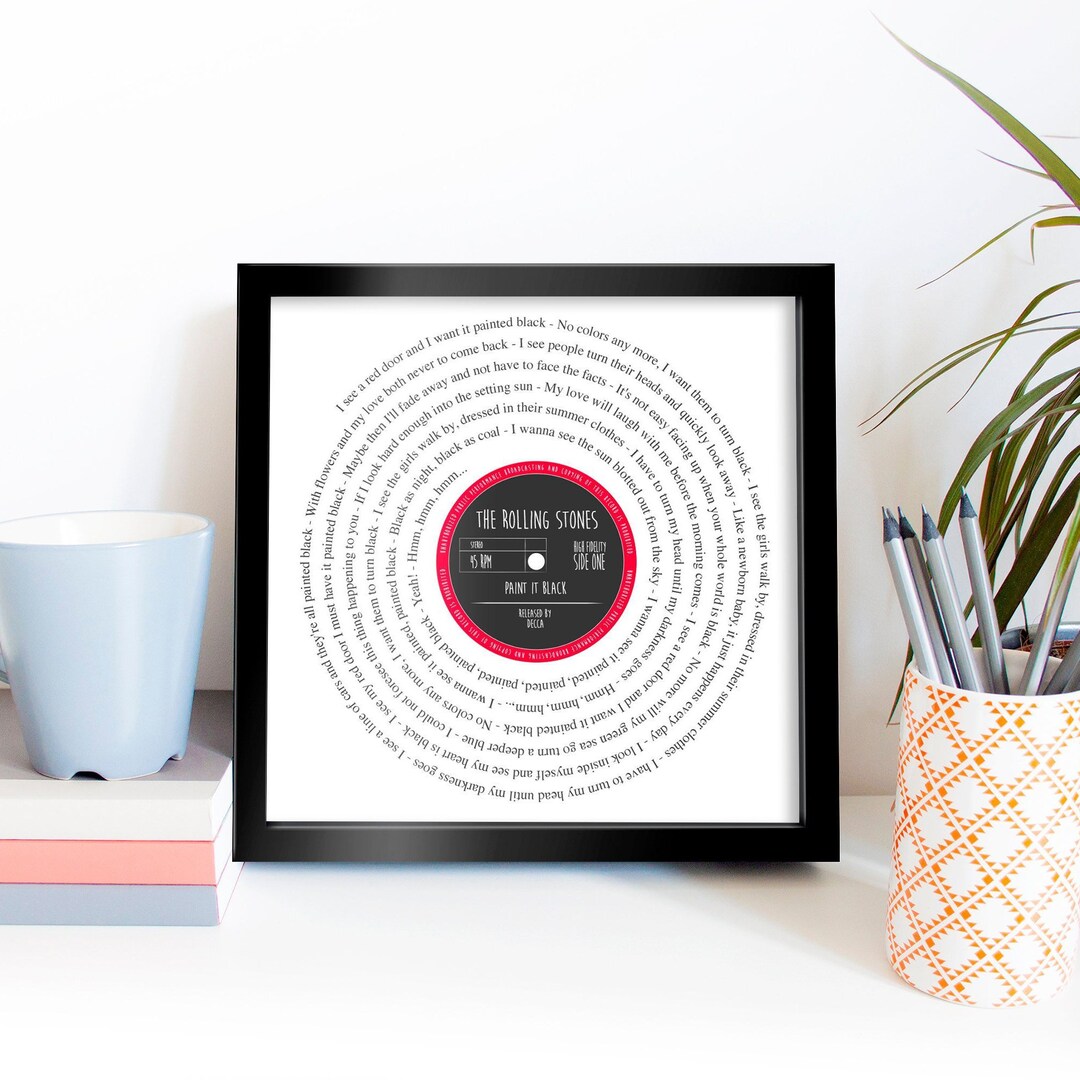 Song Lyric Art - Framed Song Lyrics With Your Choice of Special Song ...