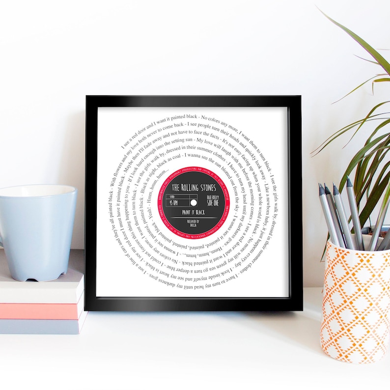 Song Lyric Art Framed Song Lyrics With Your Choice of - Etsy Australia