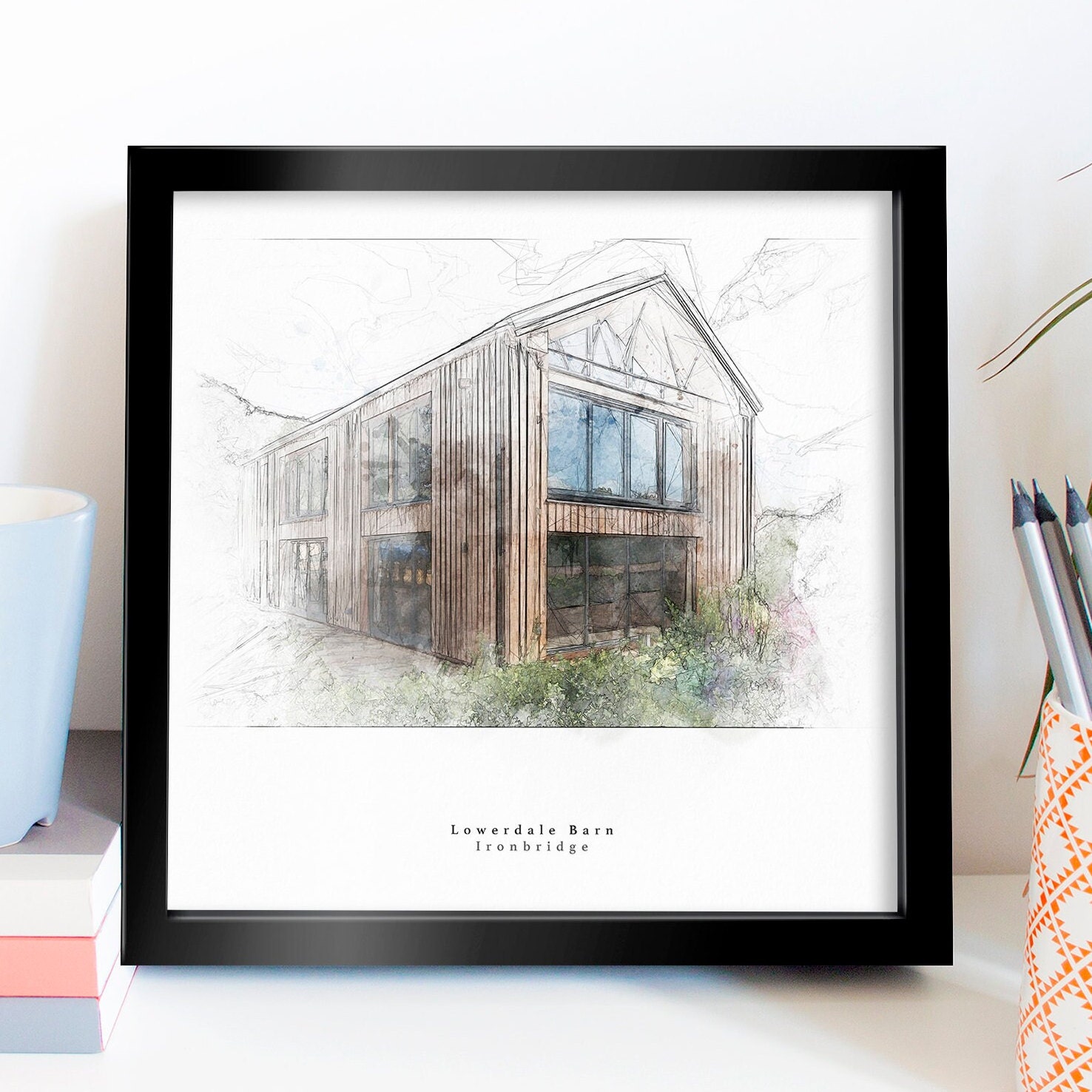 Bespoke House Portrait Artistic Sketch House Home Print | Personalised ...