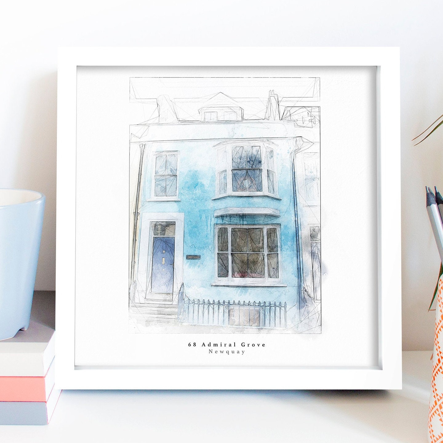 Bespoke House Portrait Artistic Sketch House Home Print | Personalised ...