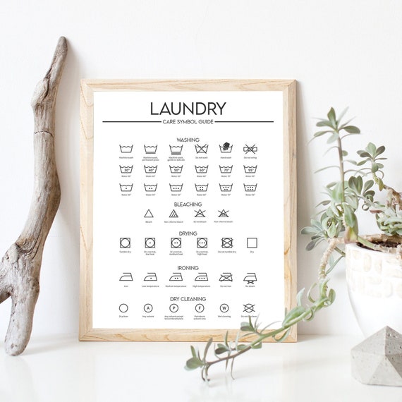 Utility Room Prints Laundry Care Guide Print Home Decor | Etsy