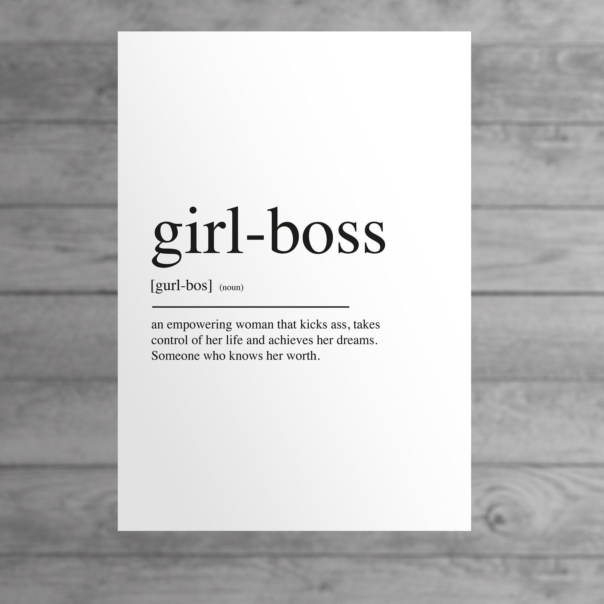 Girl Boss Definition Print | Etsy