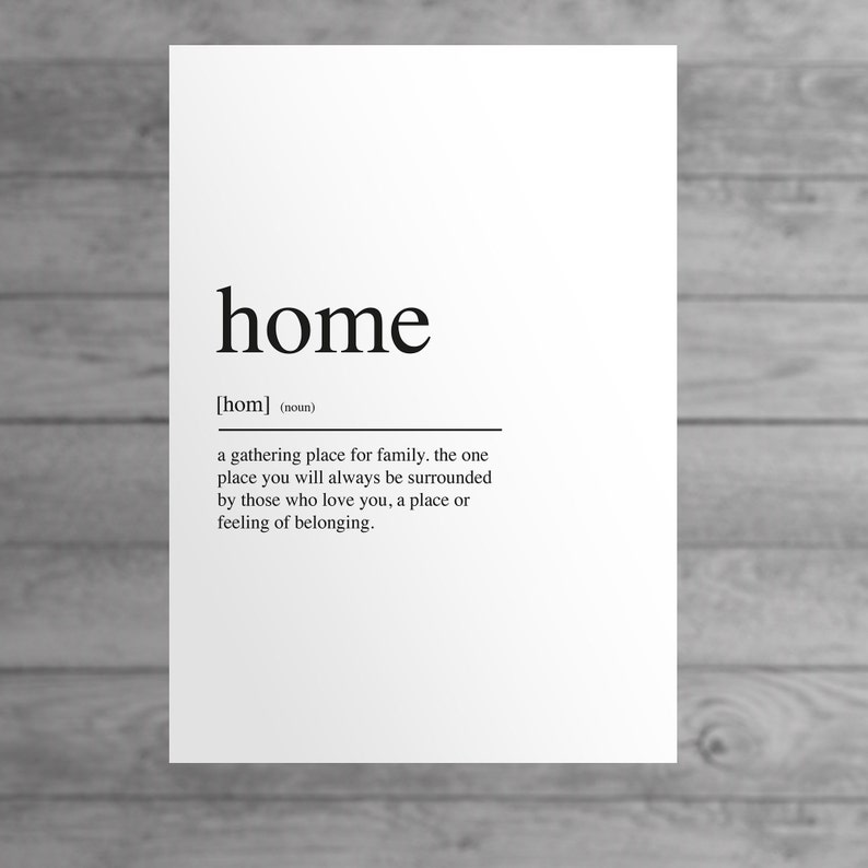 Home Definition Print / Home Decor - Etsy UK