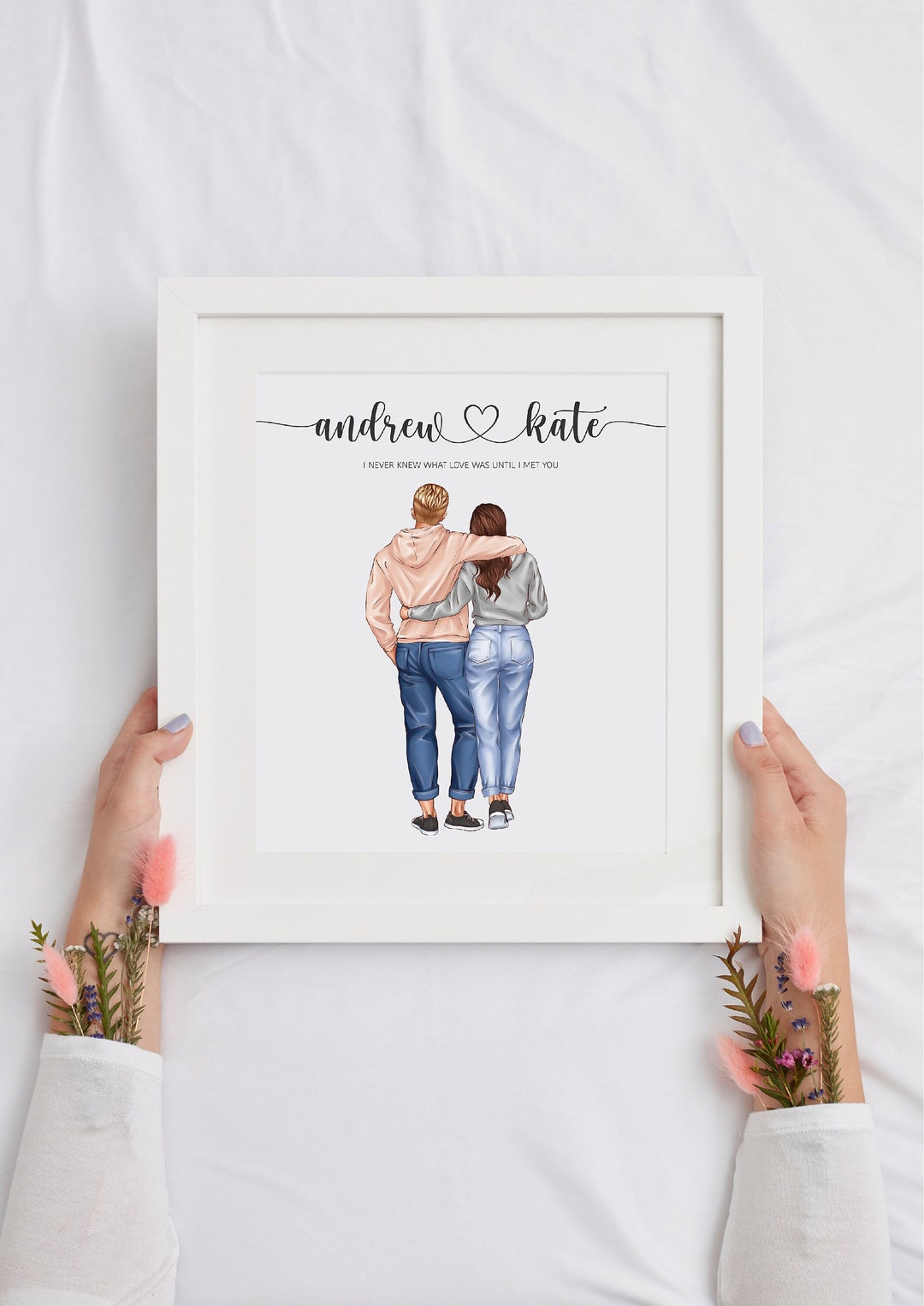 Personalised Couple Print, Couples Gift, Gift for Her, Boyfriend ...