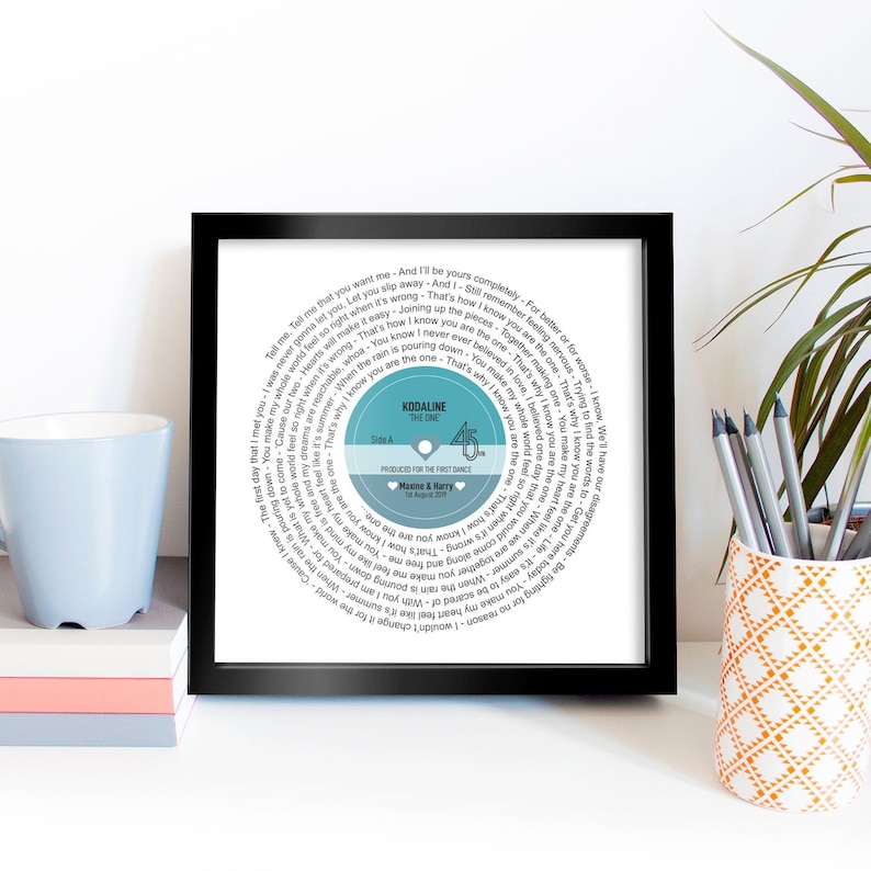 Personalised Lyrics Print / Record Print With Lyrics / Music Lover ...