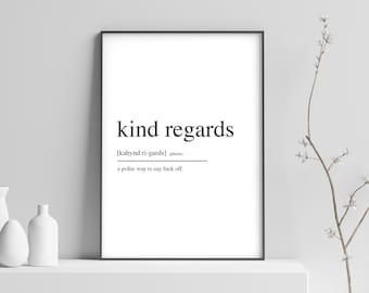 Kind Regards Wall Decor - Etsy