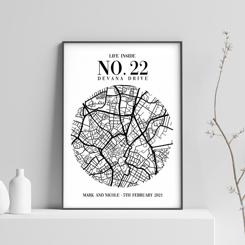 Custom Map Any Location Print & Frames City Town Village | Etsy