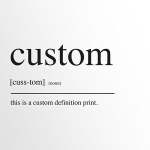Custom Definition Print - Etsy