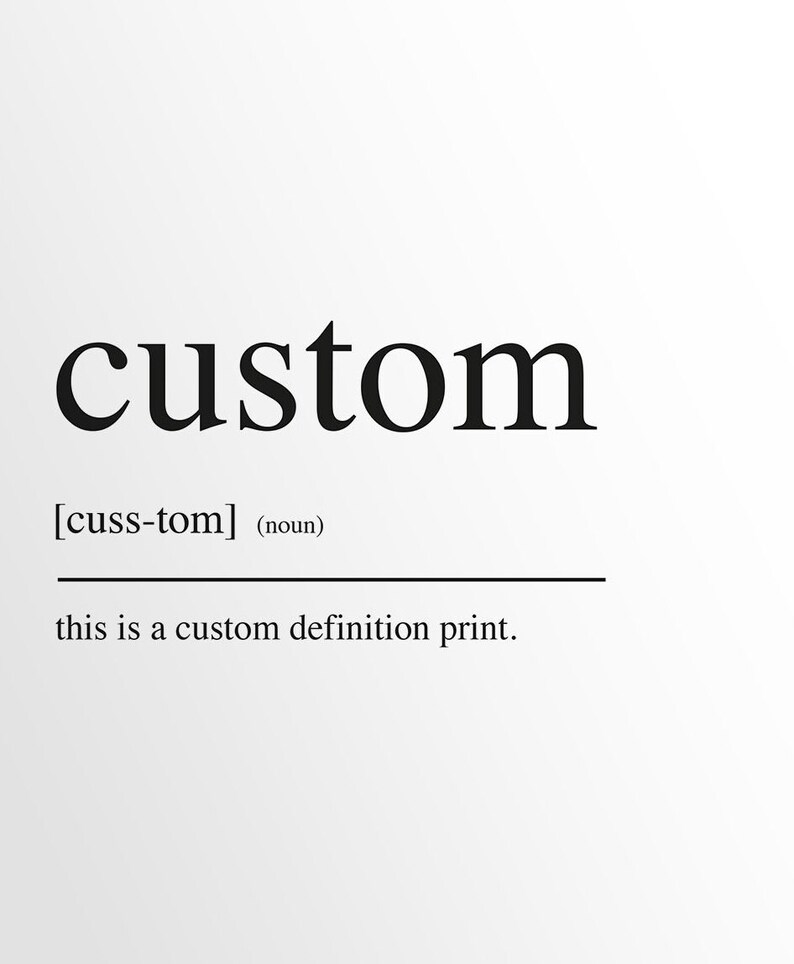 Custom Definition Print Digital Download - Etsy