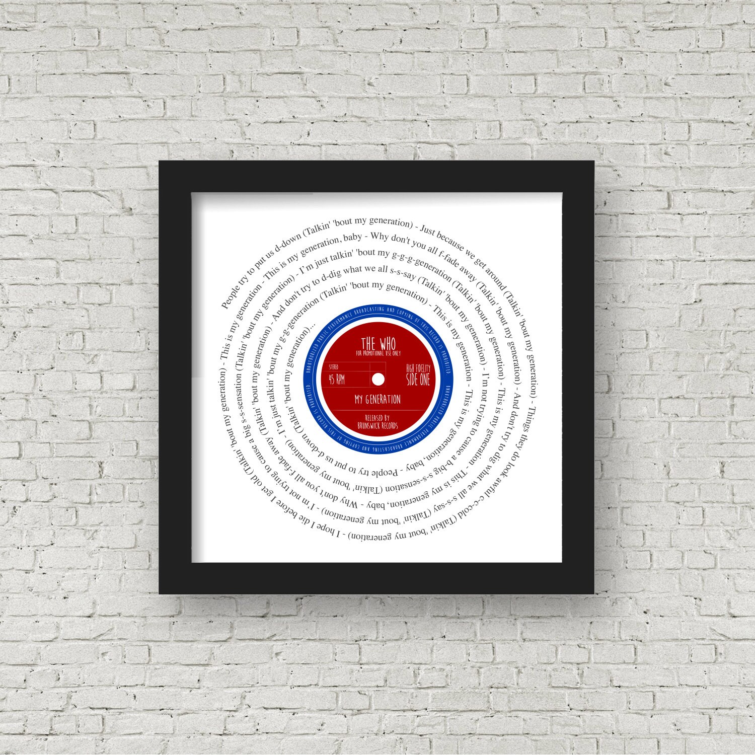 Mod Symbol Any Set of Song Lyrics Retro 7 Inch VINYL | Etsy