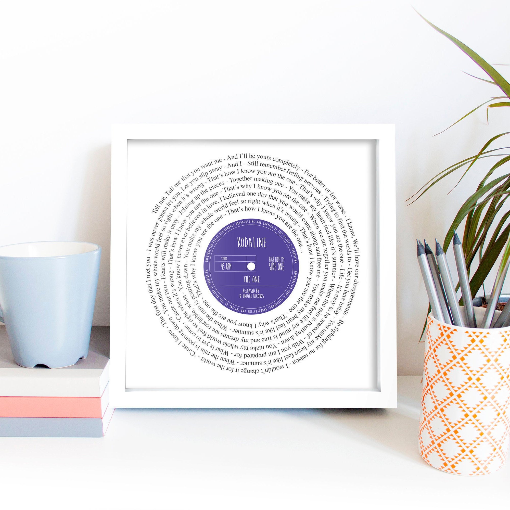 Framed Song Lyrics First Dance Anniversary Our Song in - Etsy UK