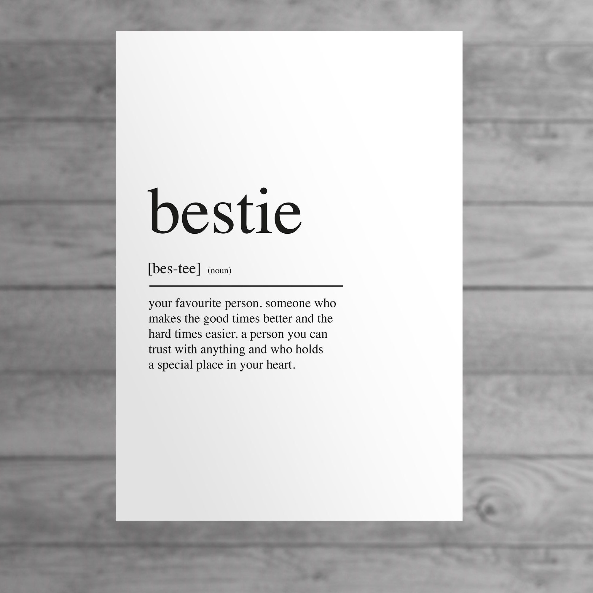 Bestie Definition Print Digital Download - Etsy