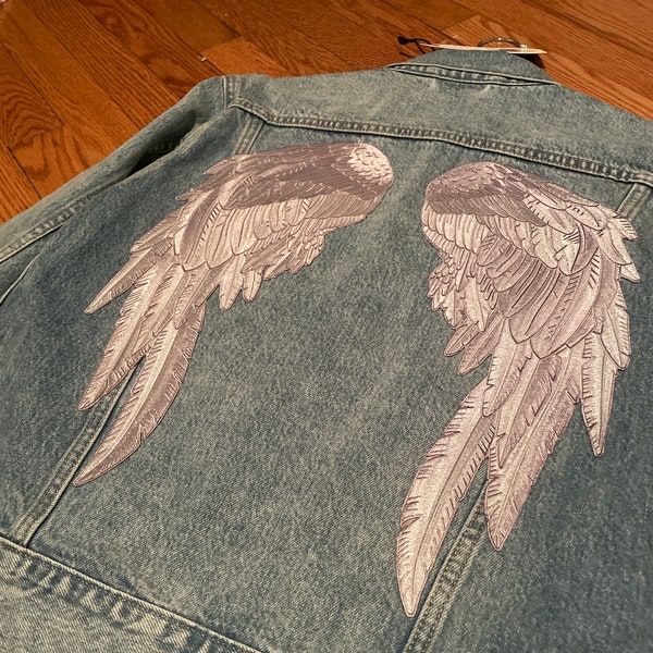 Angel Wing Denim Jacket - Etsy