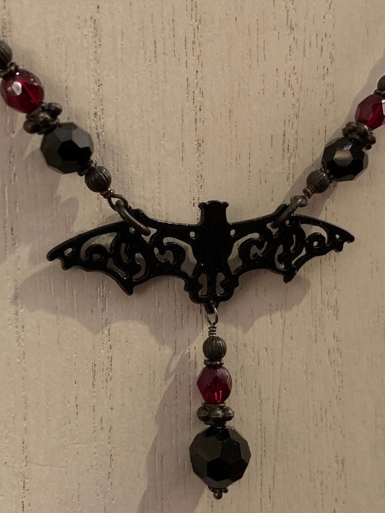 Gothic Filigree Bat Pendant Necklace - Etsy