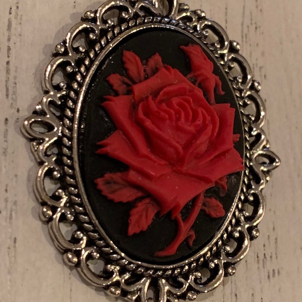 Red Rose Cameos - Etsy