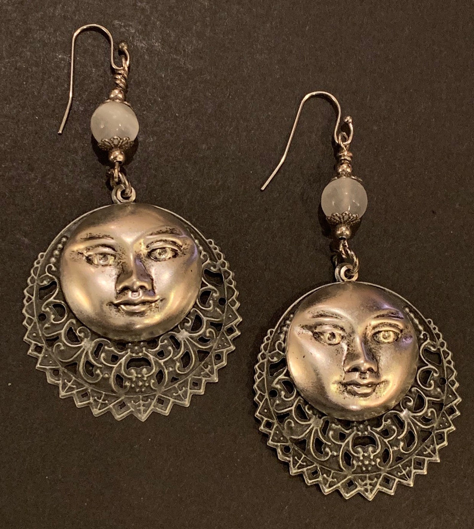 Man in the Moon Dangle Earrings | Etsy