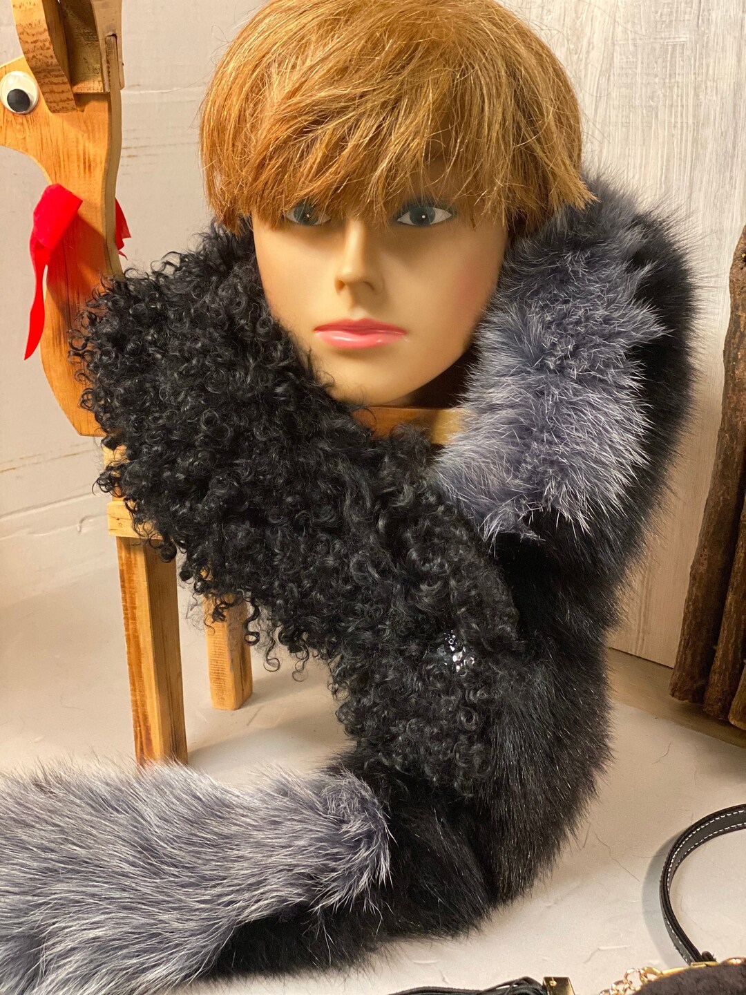 Boa Collar Shawl Collar Made of Real Mongolian Sheep Fur - Etsy