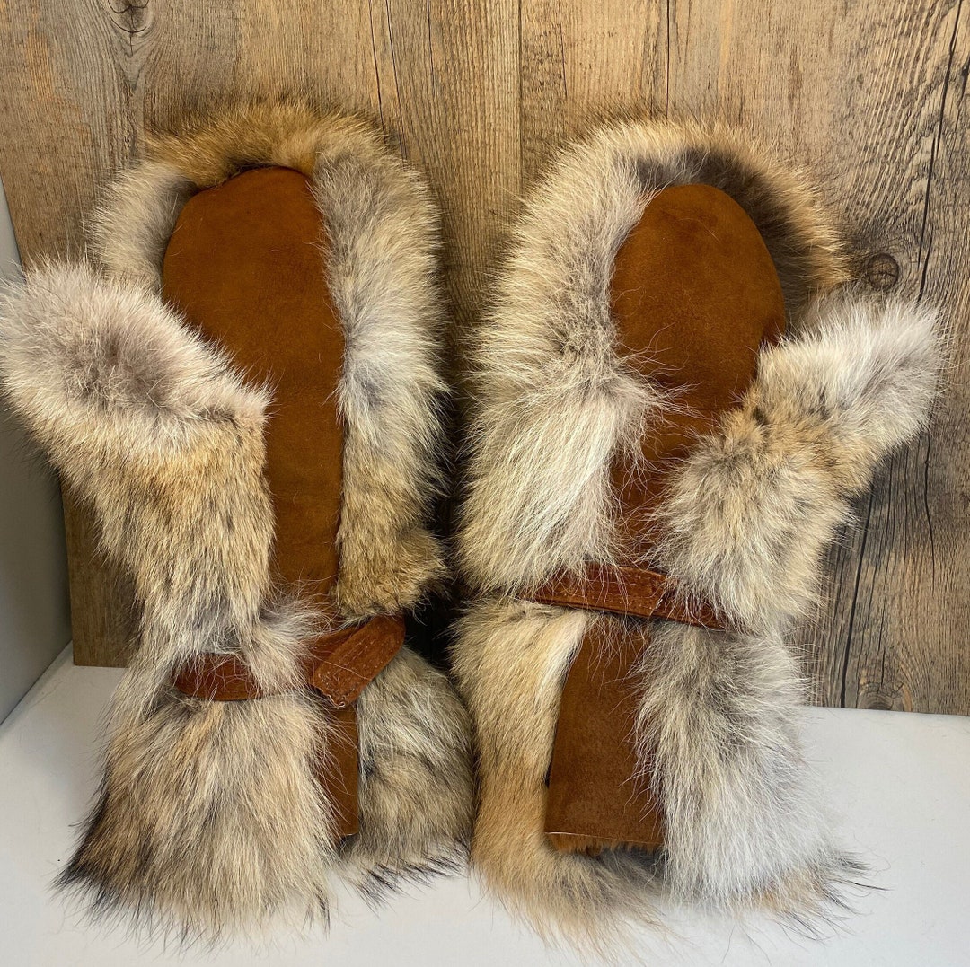 ALASKA MITTENS, Long Flared Mittens in Sheepskin With Suede Finish and ...