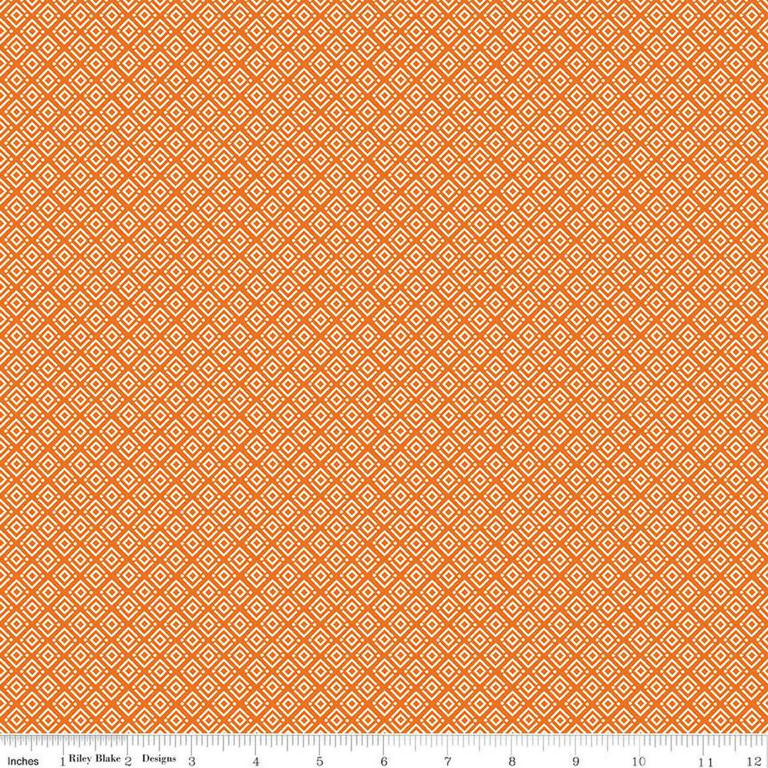Riley Blake - Awesome Autumn Diamonds - Orange - C12177 ORANGE - 100% Cotton Fabric - Sold by ...