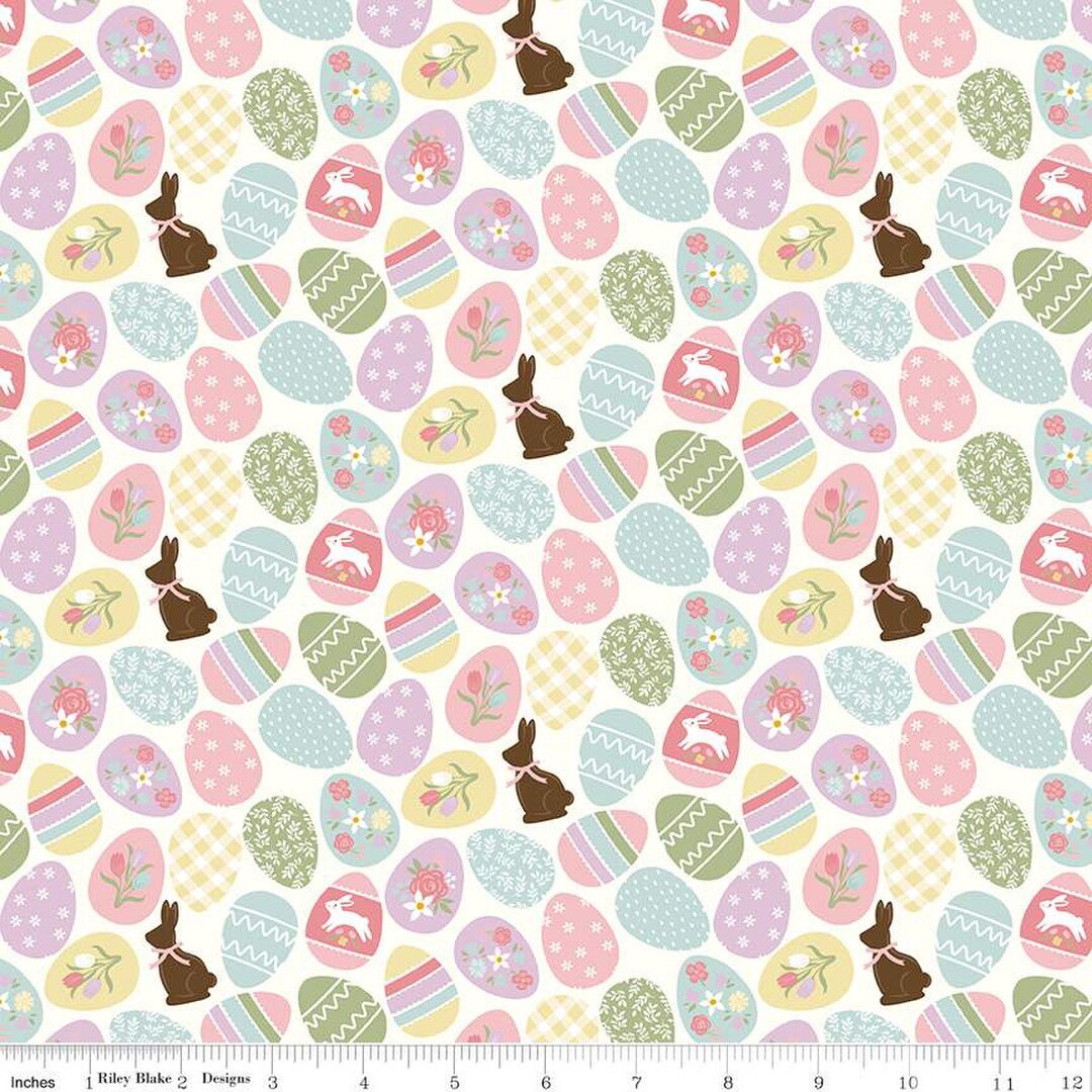 Riley Blake - Bunny Trail Easter Eggs - Eggs White - C14251 WHITE - 100 ...