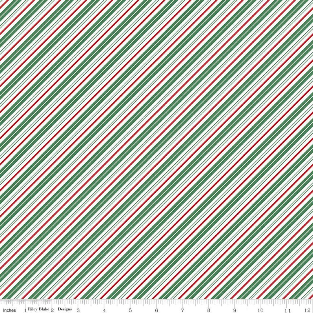 Riley Blake Santa Claus Lane by Melissa Mortenson Stripes Green C9616 ...