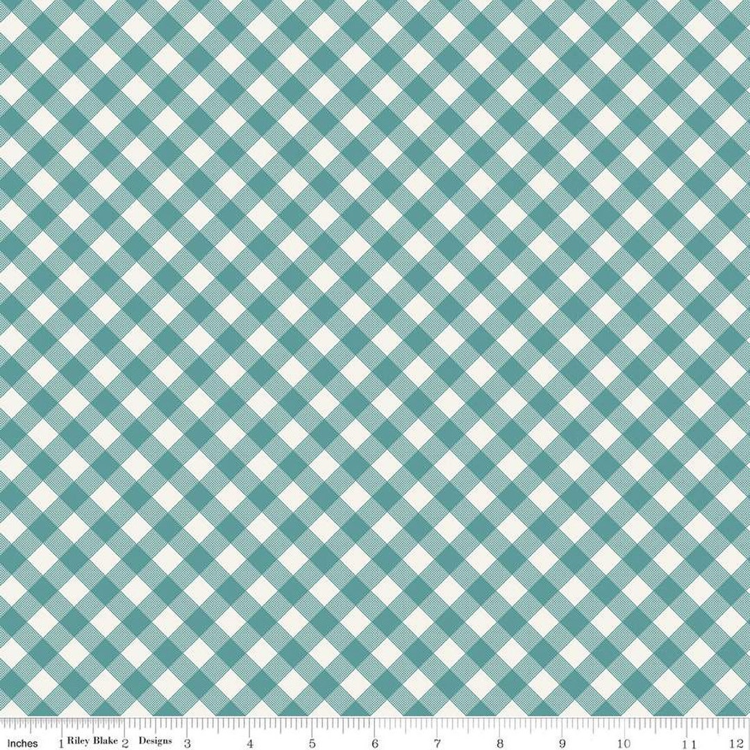 Riley Blake - Ally's Garden - Gingham - Teal - C13243 TEAL - 100% ...