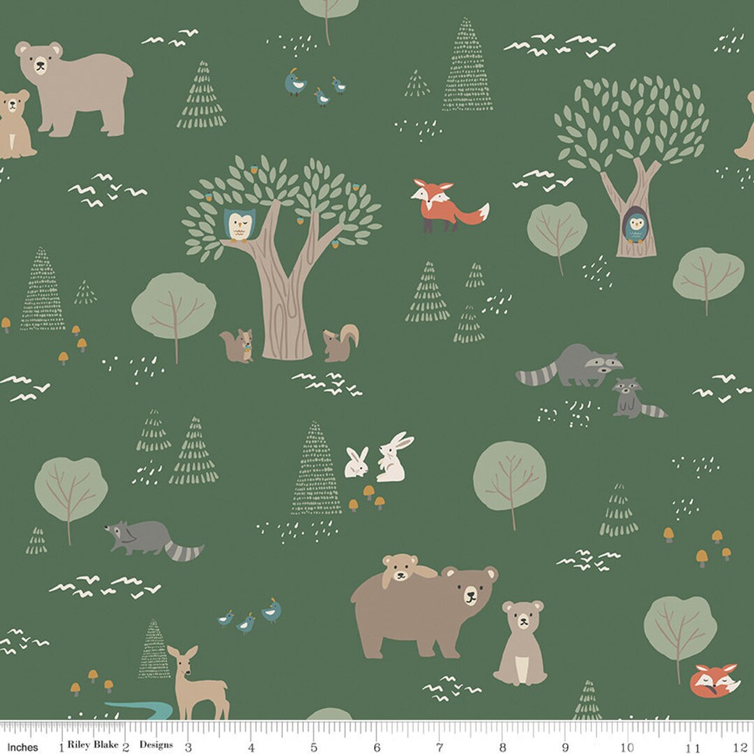 Riley Blake Elmer & Eloise Main Pine C14240 PINE 100% Cotton Fabric ...