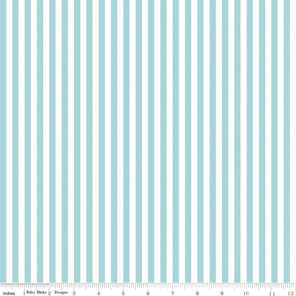 Aqua Striped Fabric - Etsy