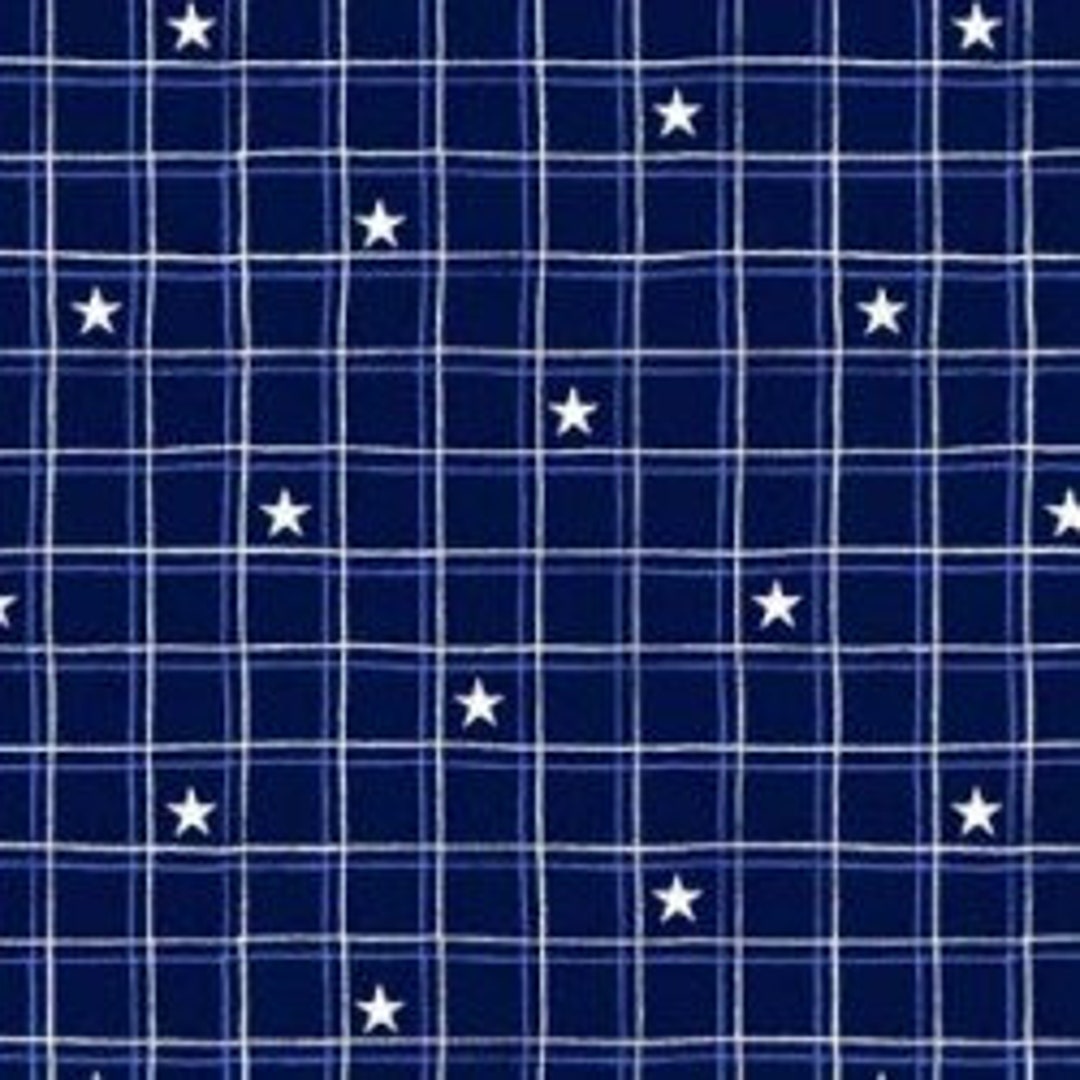 Michael Miller - Checkered - Navy - CX10496 NAVY D - 100% Cotton Fabric ...