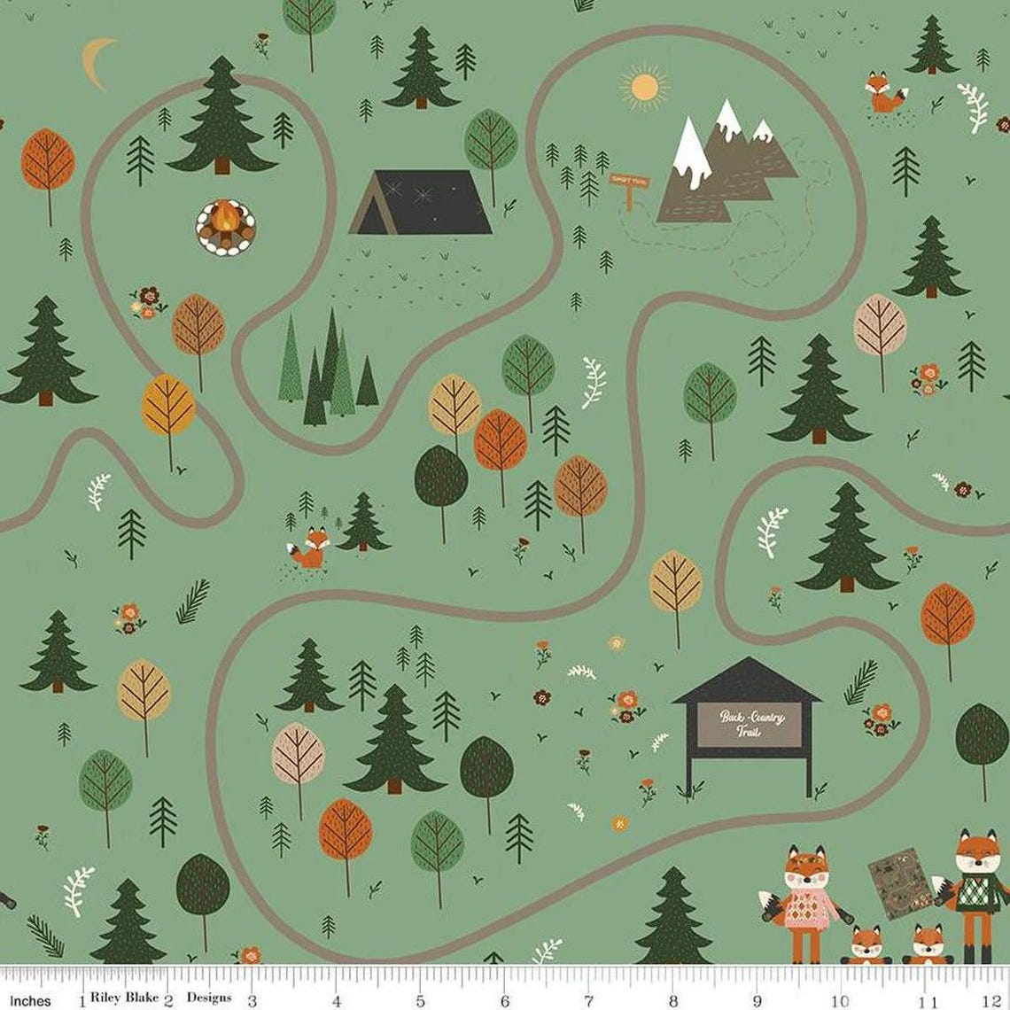 3 Fat Quarters - Forest Friends by Jennifer Long - Green - 100% Cotton ...