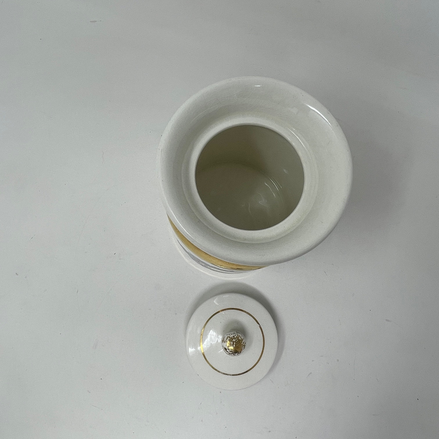 Vintage Robert Stewart Tea Canister Container Jar White Blue Gold ...