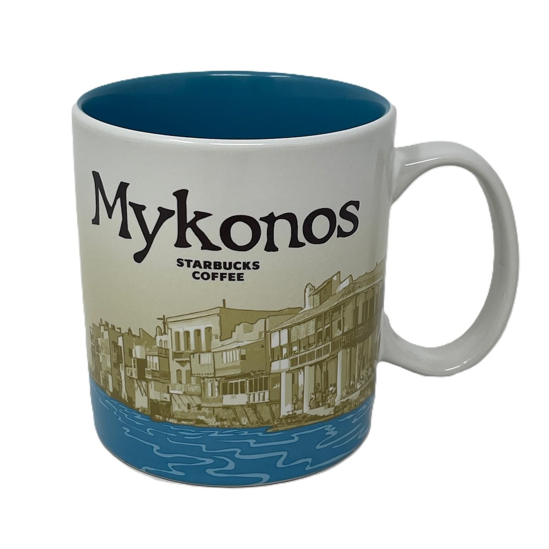 Starbucks Coffee Mug Mykonos Greece 16oz Global Icon City RARE NEW - Etsy